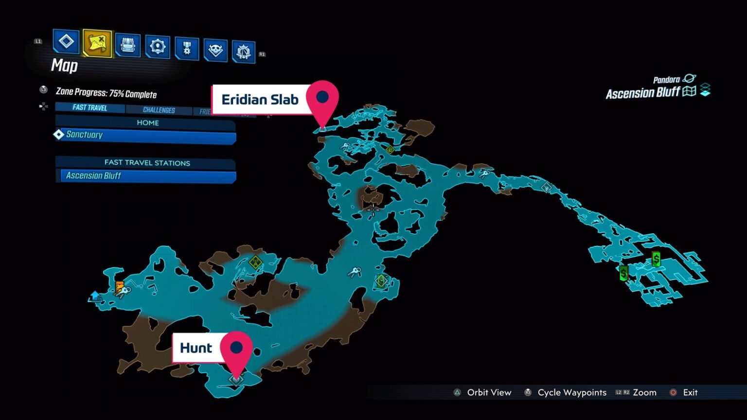Borderlands 3 Zone Collectables Map Guide (PS4)
