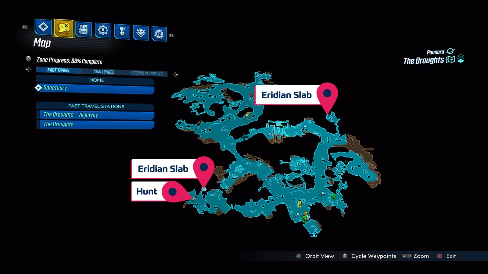 Borderlands 3 Zone Collectables Map Guide (PS4)