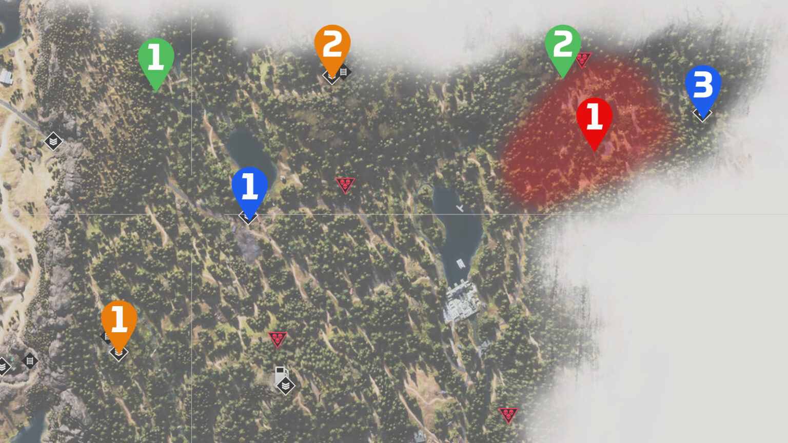 Days Gone Key Locations Map Guide (PlayStation 4)